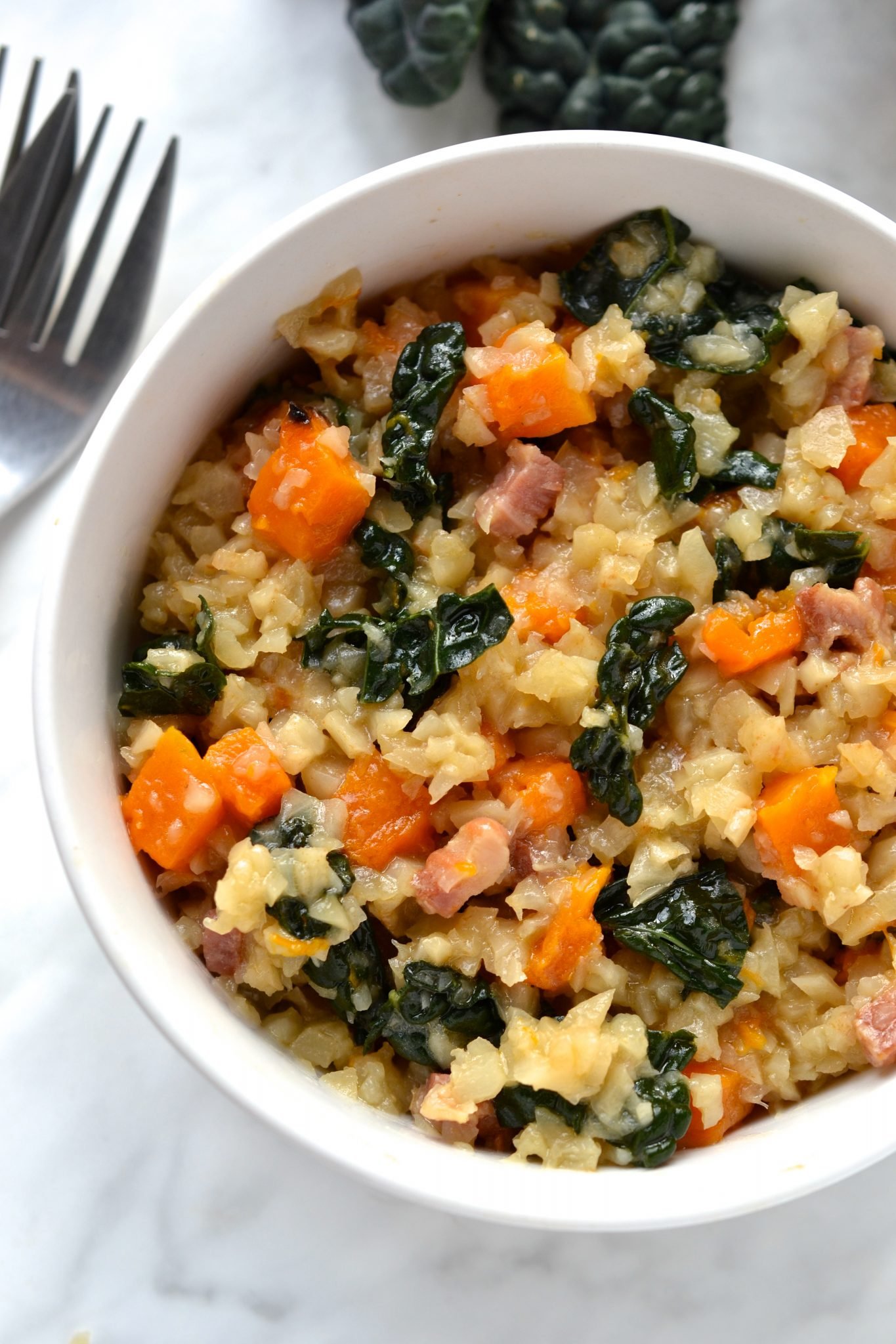 Celeriac Risotto with Butternut Squash & Kale (Vegan) - Every Last Bite
