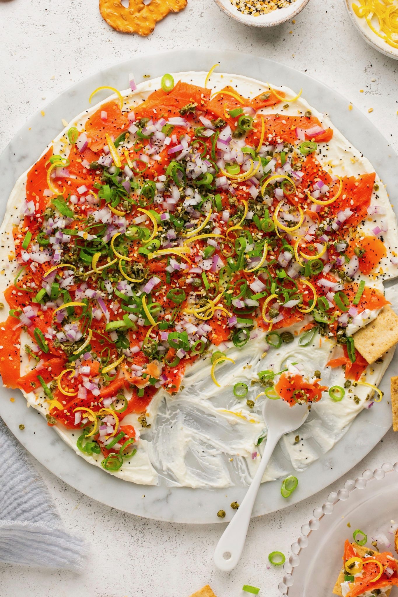 Smoked Salmon & Cream Cheese Board (An Easy Appetizer)