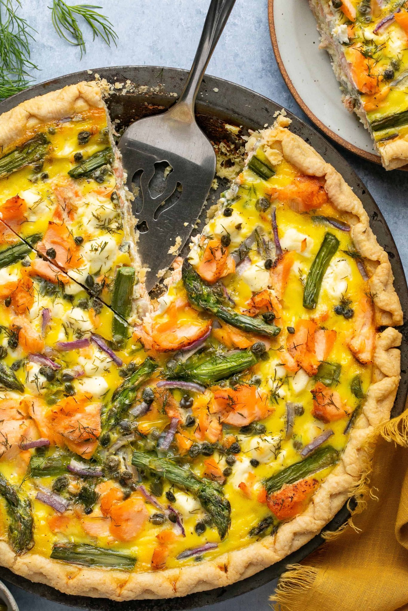 Swedish Salmon Quiche With Cheese